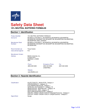 Fillable Online Safety Data Sheet 10% Neutral Buffered Formalin Fax ...
