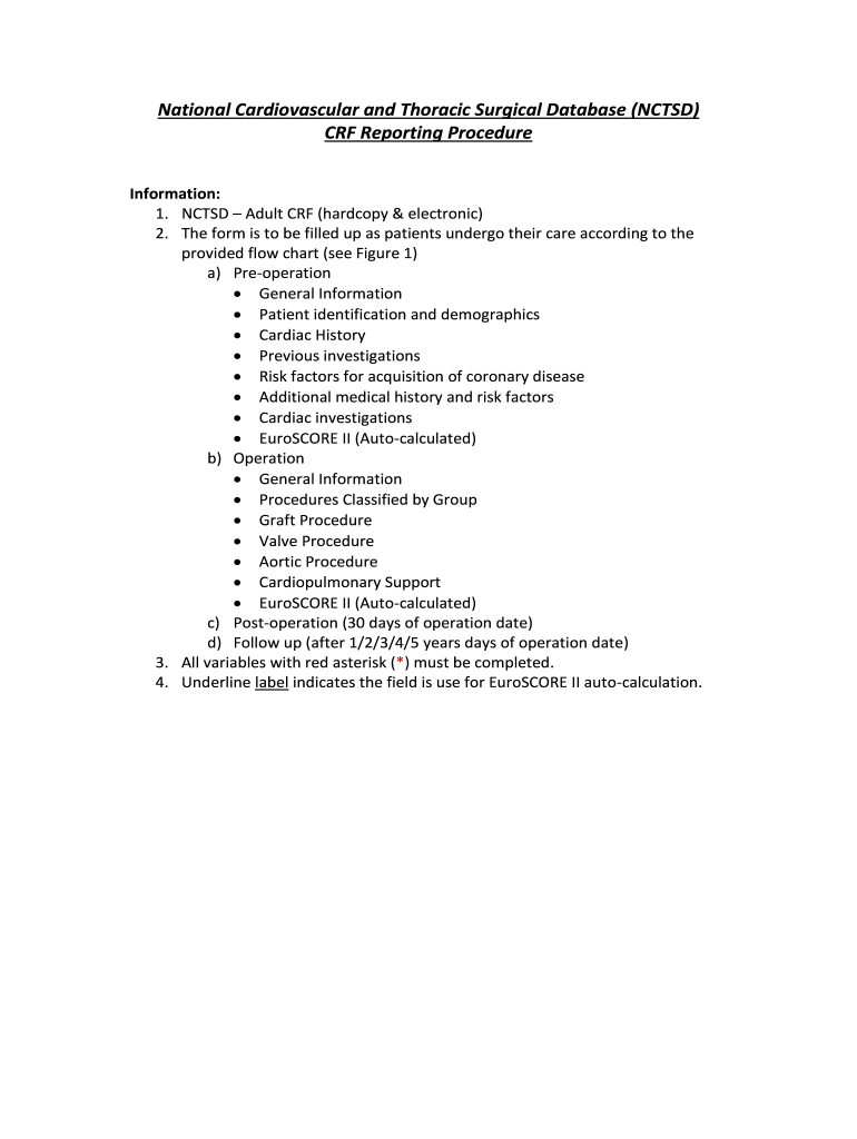 Fillable Online Guidelines on Use of STS National Database and Database ...