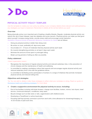 Fillable Online PHYSICAL ACTIVITY POLICY TEMPLATE Fax Email Print ...