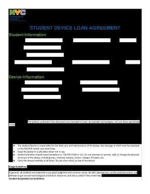 Fillable Online student device loan agreement - Urban Assembly School ...