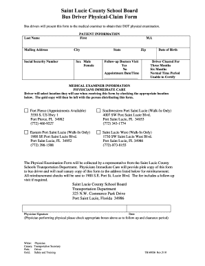 Fillable Online Saint Lucie County School Board Bus Driver Physical ...