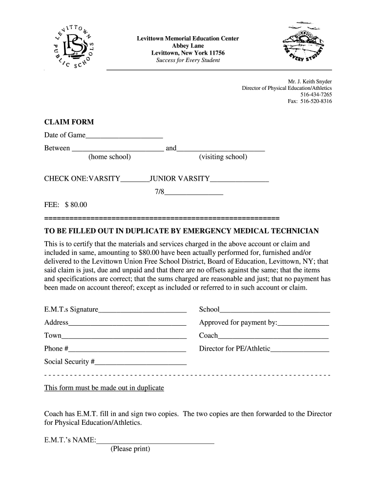 Fillable Online gerald r claps career and technical center Fax Email ...