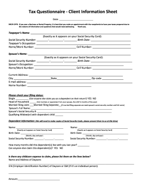 Fillable Online 17+ Printable Client Information Sheet Templates - Free ...