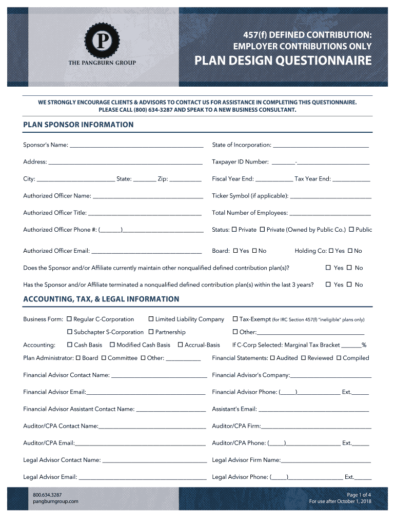 Fillable Online 457(f) DEFINED CONTRIBUTION: Fax Email Print - pdfFiller