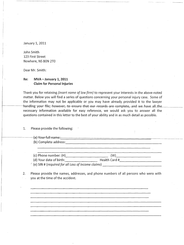 Fillable Online CLIENT INTERVIEW FORM AUTO ACCIDENTS - PDF Fax Email ...