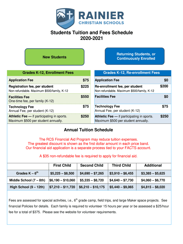 Fillable Online NEW ENROLLMENT TUITION AND FEES WORKSHEET 2017-2018 Re ...