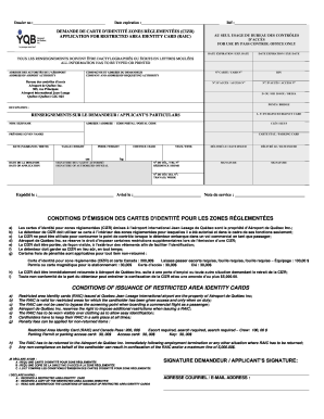 Fillable Online application for airport restricted area pass - Aroport international ... Fax ...