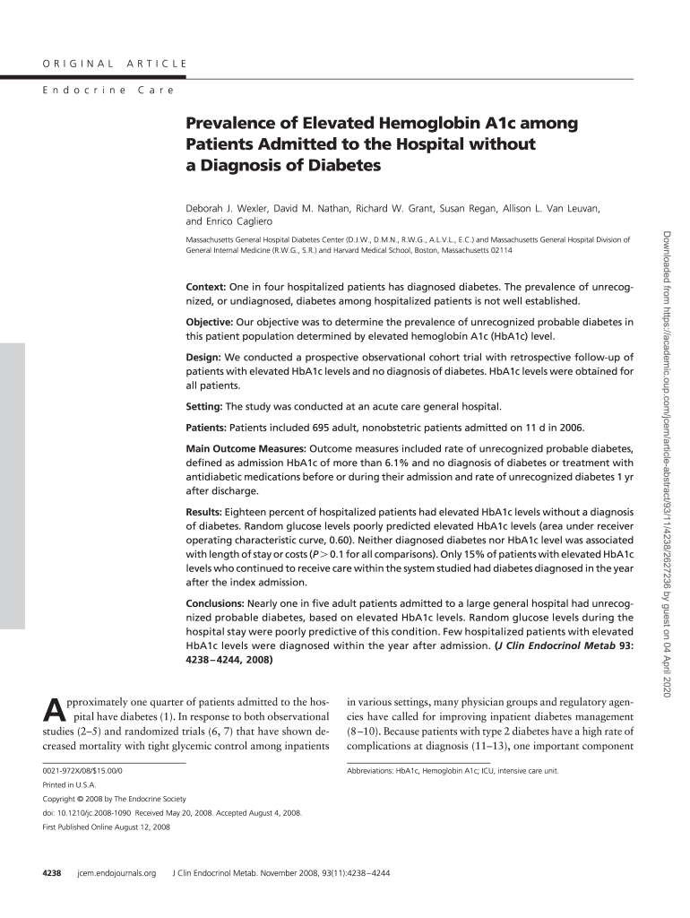 Fillable Online HbA1c (Hemoglobin A1c): A1c Chart, Test, Levels ...