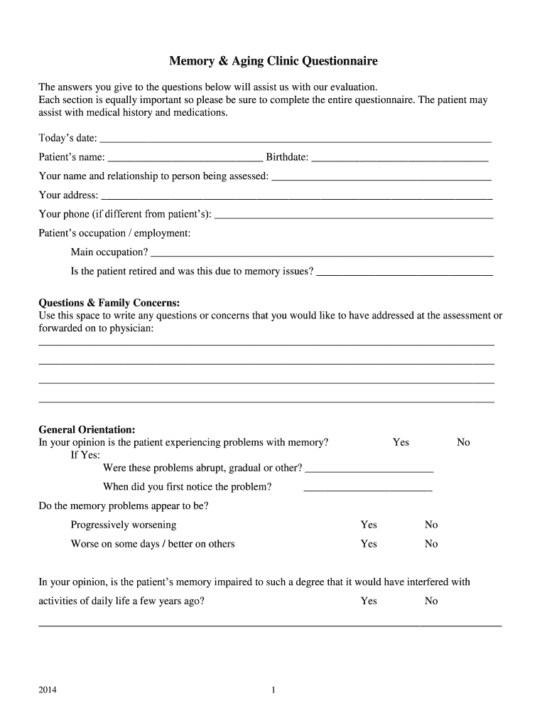 Fillable Online How to Diagnose Dementia - Better Health While Aging ...