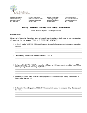 Fillable Online Family Assessment Form-location change.doc Fax Email ...