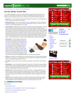 Fillable Online Curl Up / SitUp / Crunch Test - Lancaster Central ...