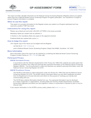 Fillable Online GP ASSESSMENT FORM - NCSR Fax Email Print - pdfFiller