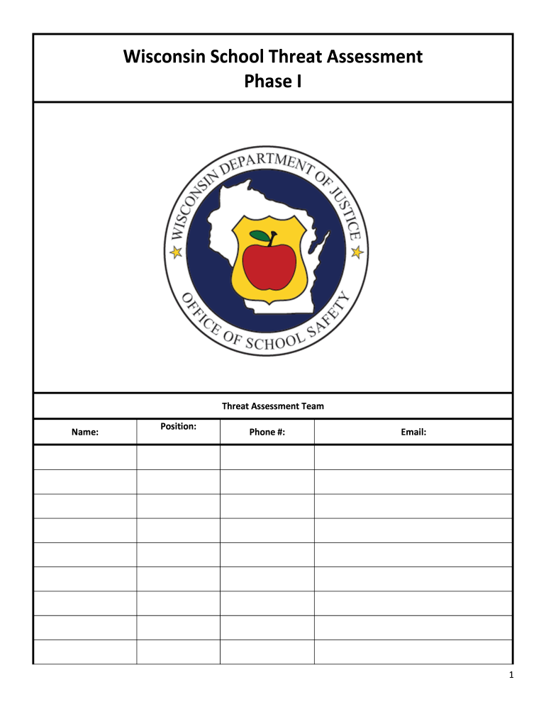 Fillable Online 2nd annex. Wisconsin School Threat Assessment Form ...