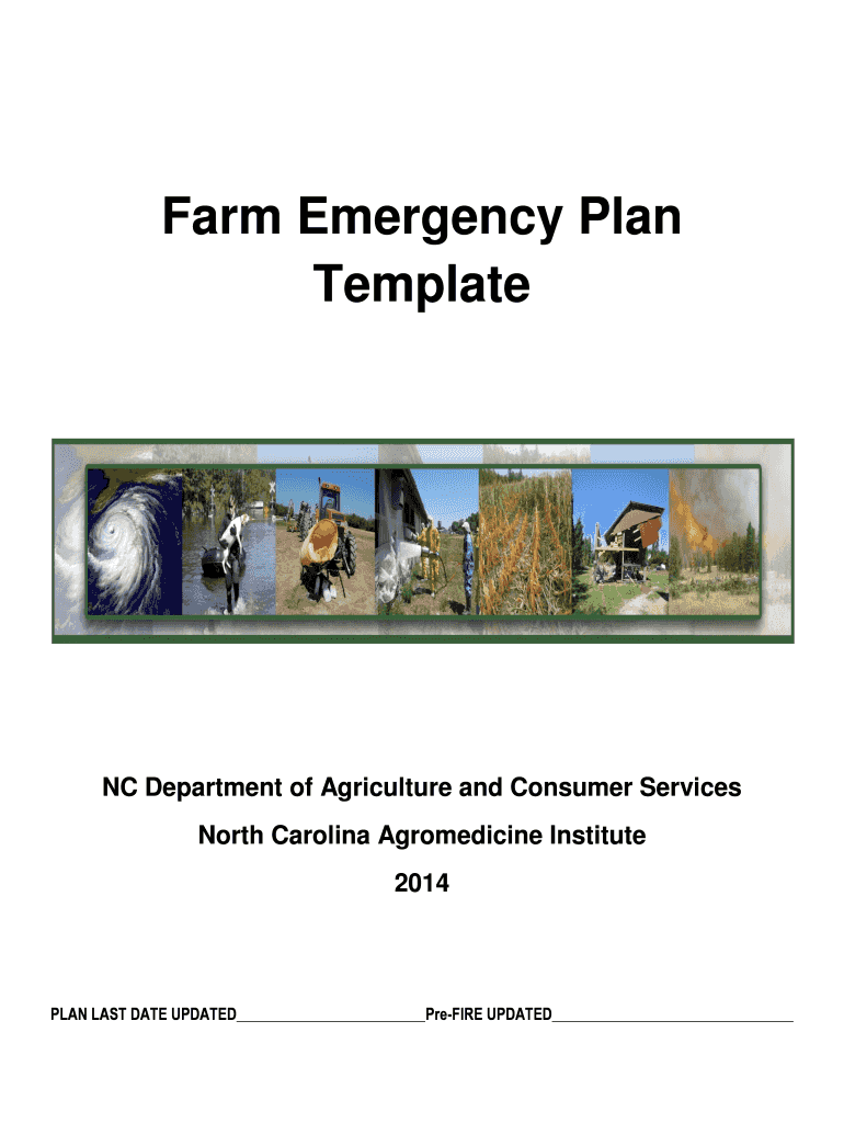 Fillable Online Farm Emergency Plan Template - North Carolina ...