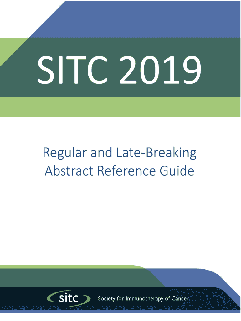 Fillable Online SITC 2019 Regular and Late-Breaking Abstract Guide Fax ...