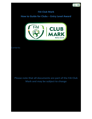Fillable Online FAI Club Mark How to Guide for ClubsEntry Level Award ...