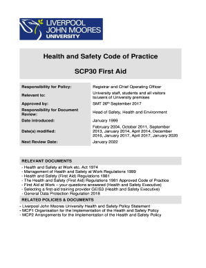 Fillable Online Health and Safety Code of Practice SCP7 Reporting and ...