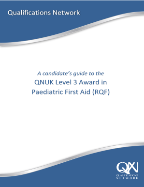 Fillable Online Qualifications Network QNUK Level 3 Award in Paediatric ...