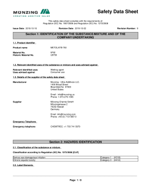 Fillable Online Safety Data Sheet (SDS) Services for CLP Regulation ...