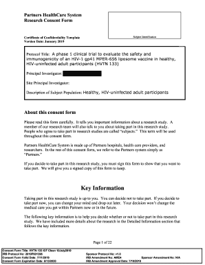 Fillable Online Certificate of Confidentiality Consent Form Fax Email ...