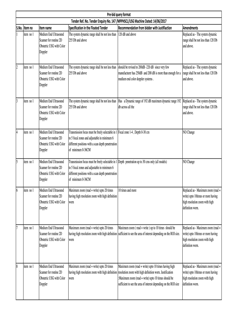 Fillable Online Pre-bid query format Fax Email Print - pdfFiller