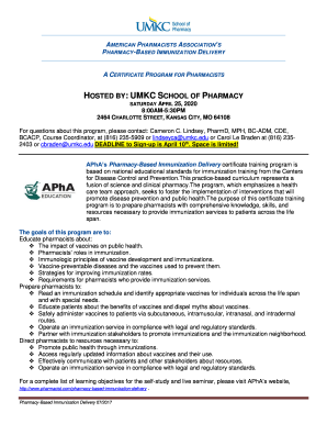 Fillable Online APhA's Pharmacy-Based Immunization Delivery Certificate ...