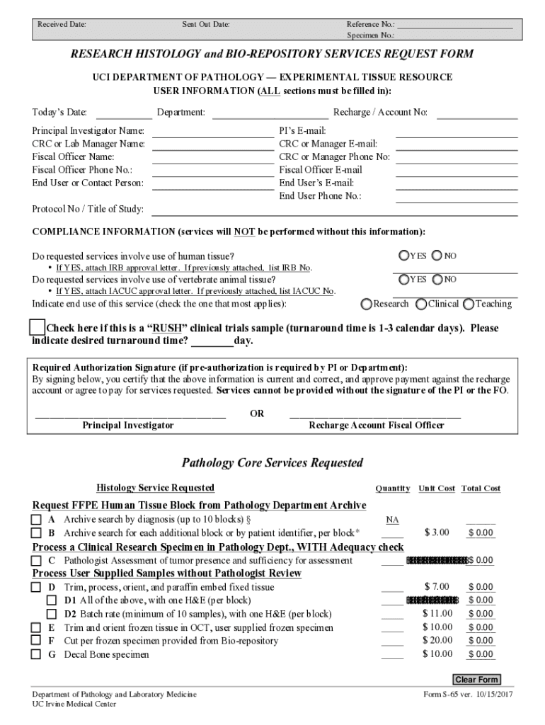 2017-2025 University of California Irvine Form S-65 Fill Online ...