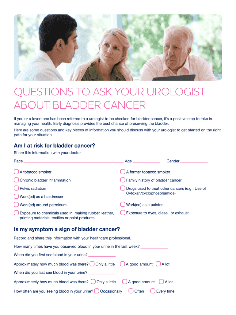 Fillable Online After a Bladder Cancer Diagnosis: Questions to Ask Your ...