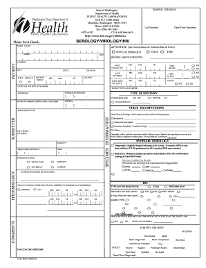 Fillable Online Serology/Virology/HIV Requisition Form - DOH.wa.gov Fax ...