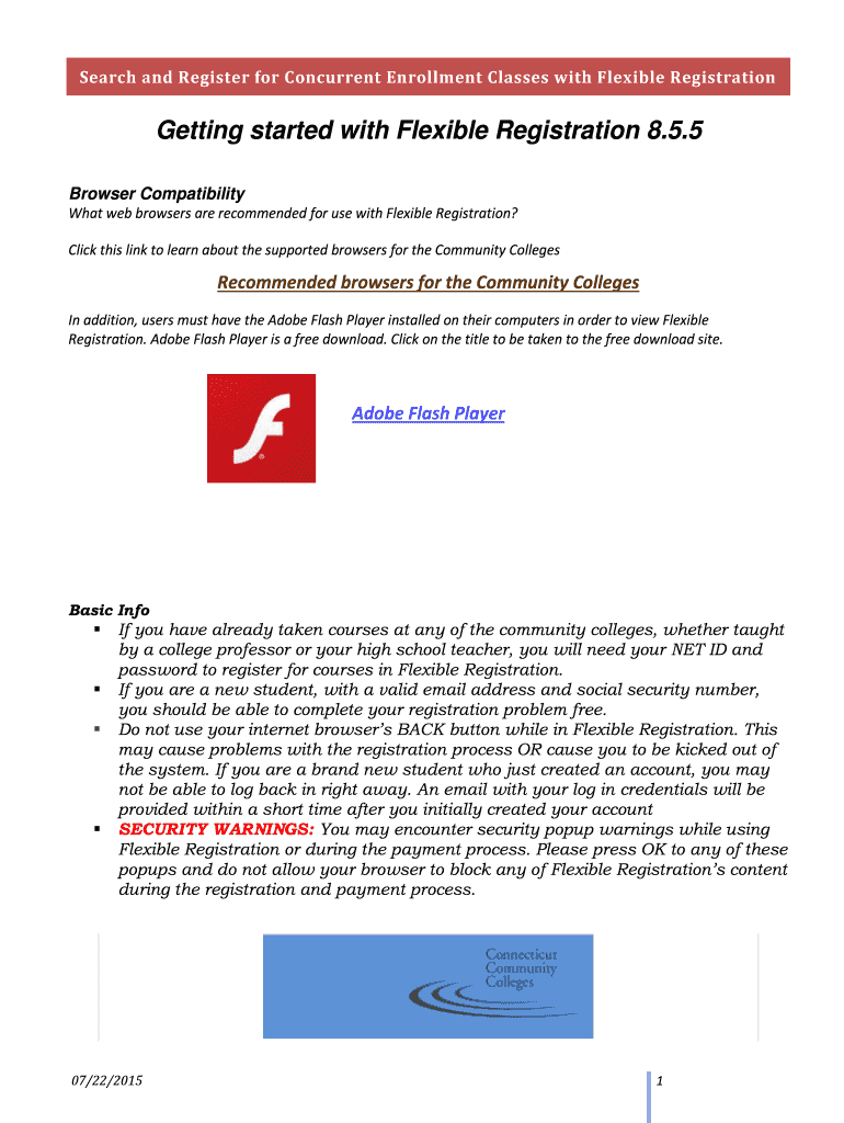 Fillable Online Getting started with Flexible Registration 8.5.5 ...