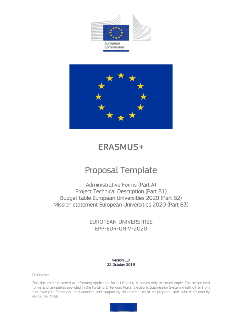 Fillable Online ERASMUS+ Proposal Template Fax Email Print - pdfFiller