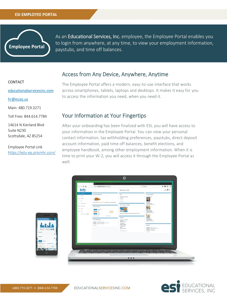 Fillable Online Employee Benefits and HR Services - ESI Employee ...