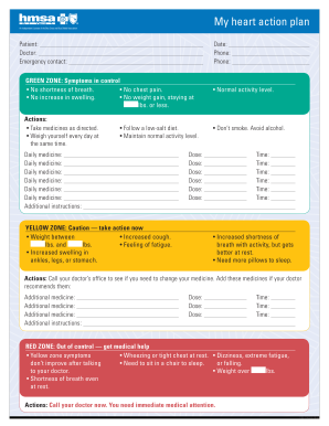 Fillable Online Managing Heart Failure: Heart Failure Action Plan - My ...