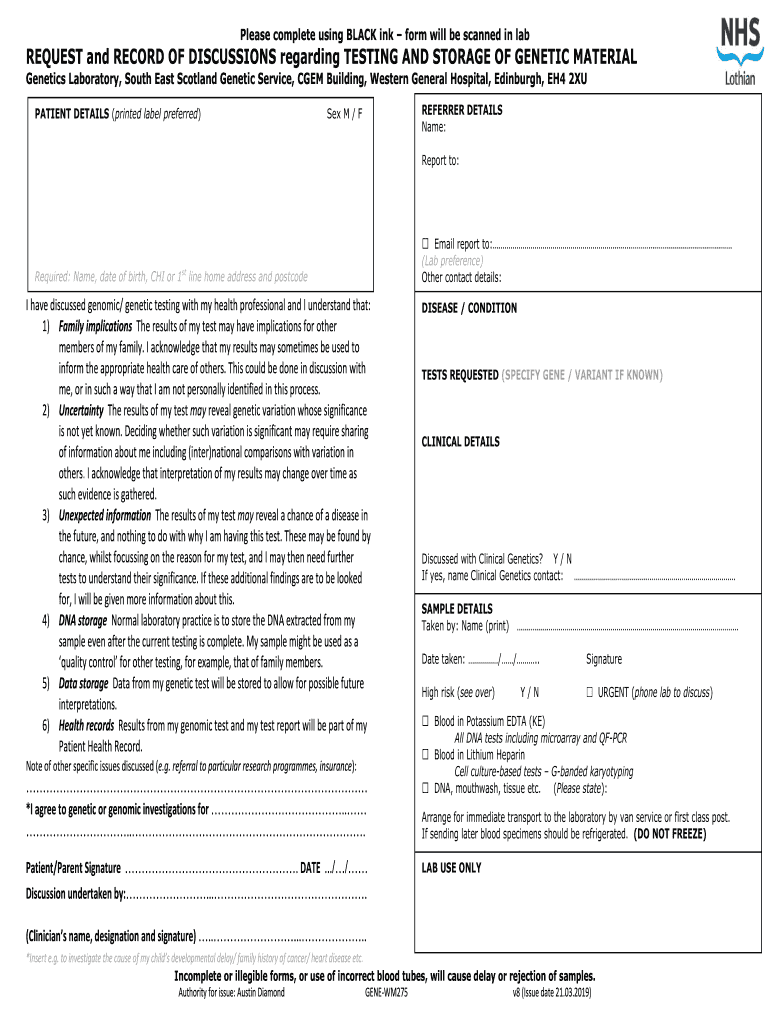 Fillable Online Test request v8 landscape final Fax Email Print - pdfFiller