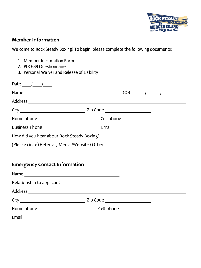 Fillable Online Member Information Form - Rackcdn.com Fax Email Print - pdfFiller