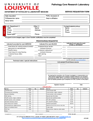 Fillable Online Pathology Core Research Laboratory Fax Email Print - pdfFiller