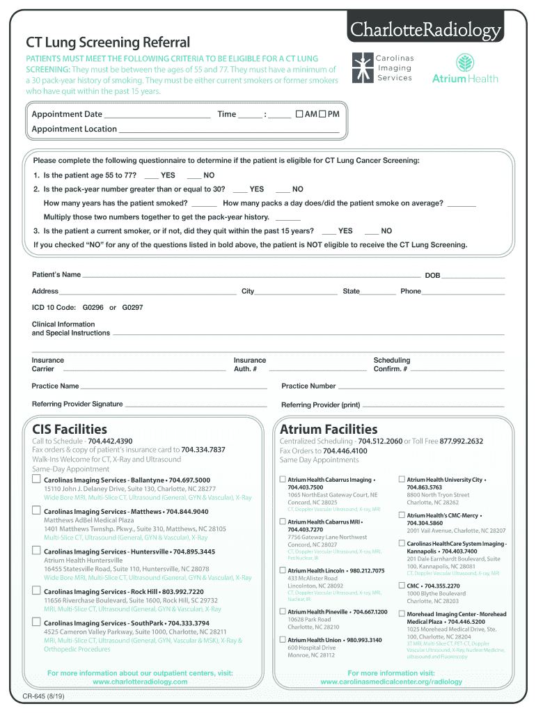 Fillable Online Low-Dose CT Lung Cancer Screening FAQAmerican College ...