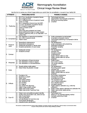 Fillable Online Mammography Accreditation Clinical Image Review Sheet ...