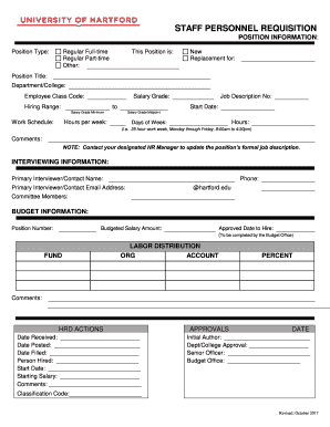 Fillable Online STAFF PERSONNEL REQUISITION Fax Email Print - pdfFiller