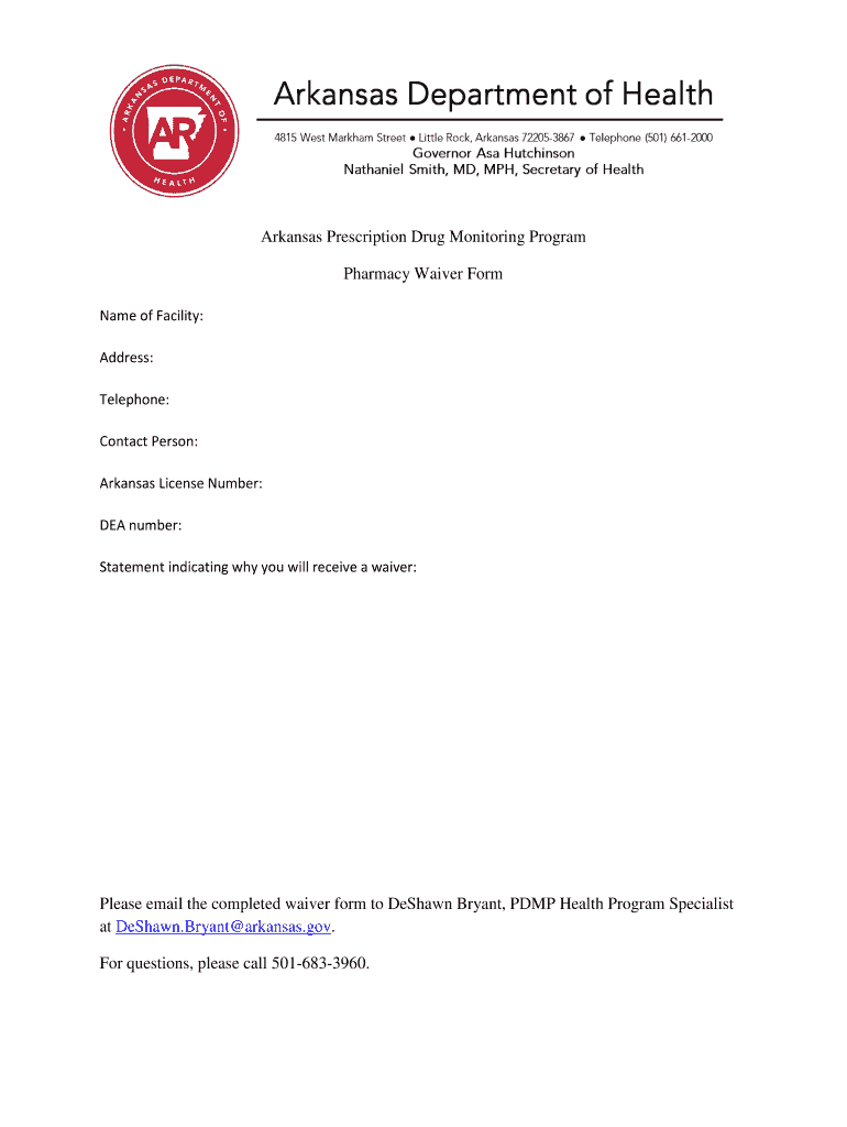 AR DoH Pharmacy Waiver Form - Fill and Sign Printable Template Online ...