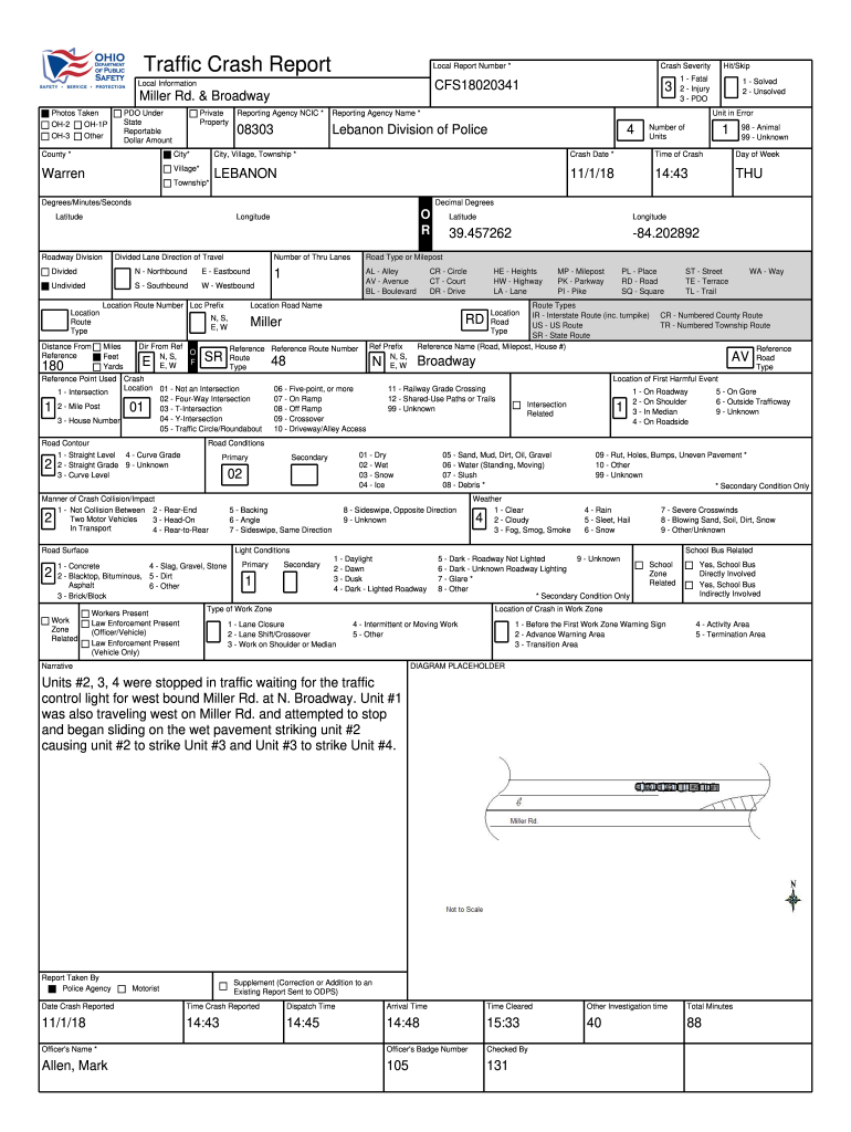 Fillable Online Ohio Crash Reports - Fill Online, Printable, Fillable ...