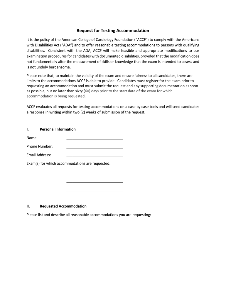 Fillable Online FINAL Request for Testing Accommodation Form (1).docx ...