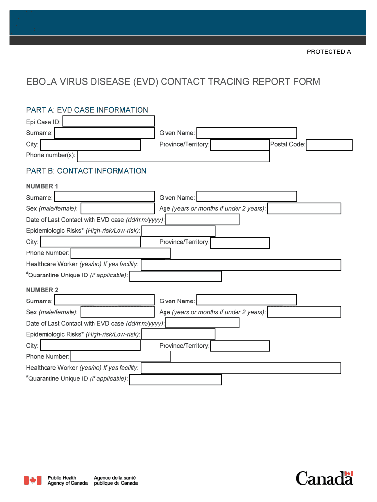 Canada Ebola Virus Disease (EVD) Contact Tracing Report Form - Fill and ...