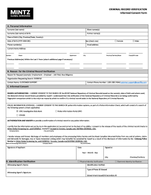 How To Fill Criminal Record Verification Informed Consent Form - Fill ...