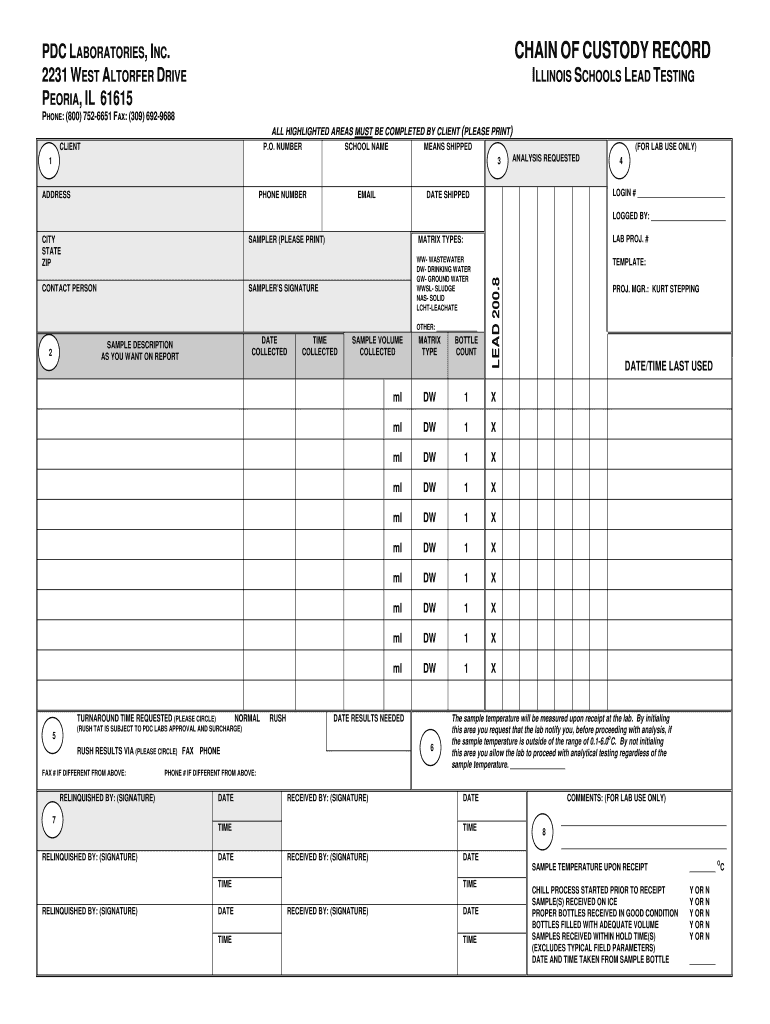 Fillable Online pdc labs peoria il Fax Email Print - pdfFiller
