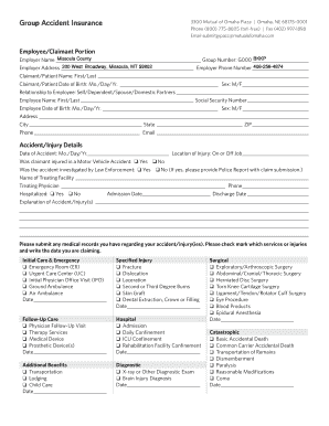 Fillable Online Mutual of Omaha Group Accident Claim Form Fax Email ...