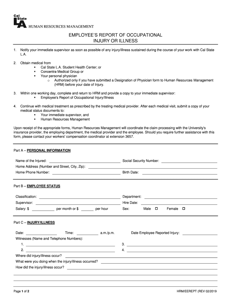 Fillable Online EMPLOYEES REPORT OF OCCUPATIONAL Fax Email Print ...
