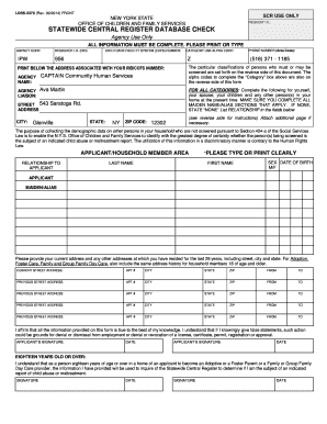 Fillable Online Statewide Central Register Database Check Form and ...