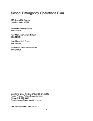Fillable Online School Emergency Operations Plan Fax Email Print ...