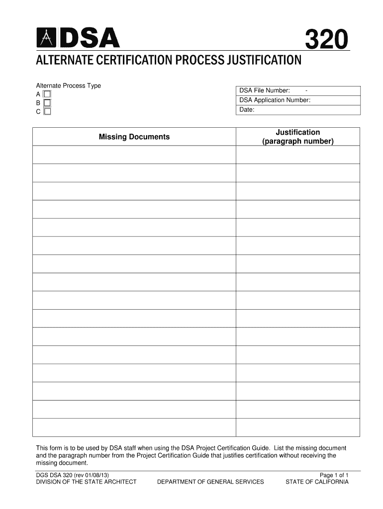 Fillable Online Form DSA 320 Fax Email Print - pdfFiller